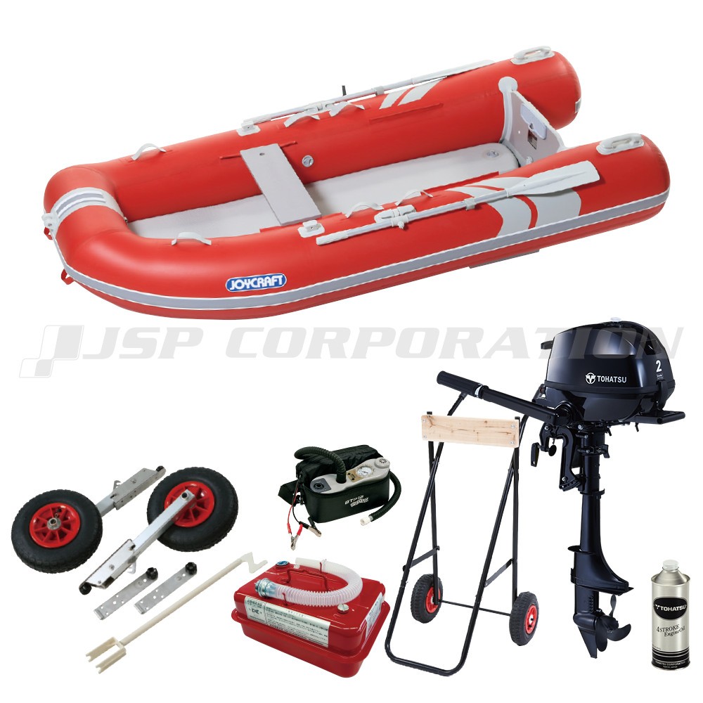 パプリカ303 (JPK-303) 2023 わくわくスーパーセレクション SSセット トーハツ2馬力船外機 予備検査なし エンジン架台付き レッド 4人乗り JOYCRAFT(ジョイクラフト ...